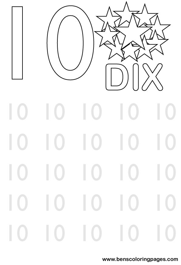 Learn to write number ten in french.